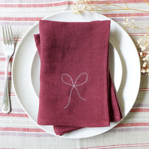 Embroidered Linen Napkins – Charlotte Macey